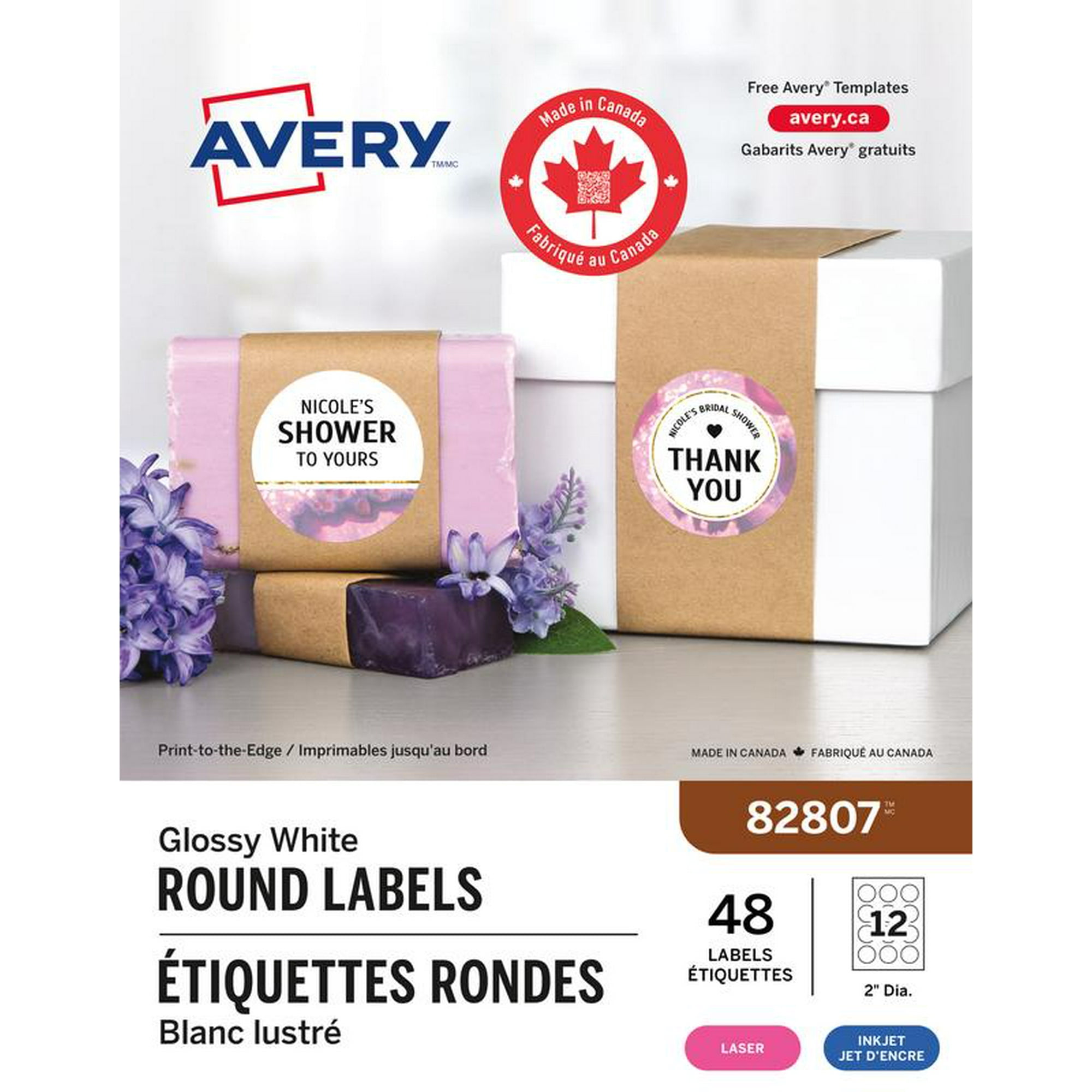 Click here for Avery Glossy White Round Labels  2 Dia.  Permanent... prices