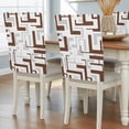 Brown Geometric Stripes Chair Back Covers Set of 8 Modern Abstract ...