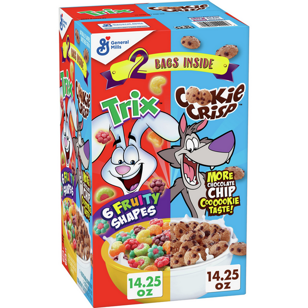 Trix and Cookie Crisp Breakfast Cereal Variety Pack, 2 ct, 28 oz ...