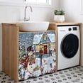 Christmas Cabinet Curtain 35"Wx35"L, Dustproof Under Sink Skirt with ...