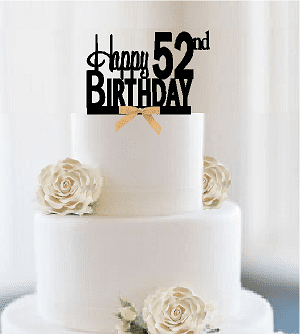 Item#052CTGR - Happy 52nd Birthday Elegant Cake Decoration Topper with ...