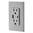 Leviton T5633-GY Decora USB Type-A/Type-C Wall Outlet Charger, 15A ...