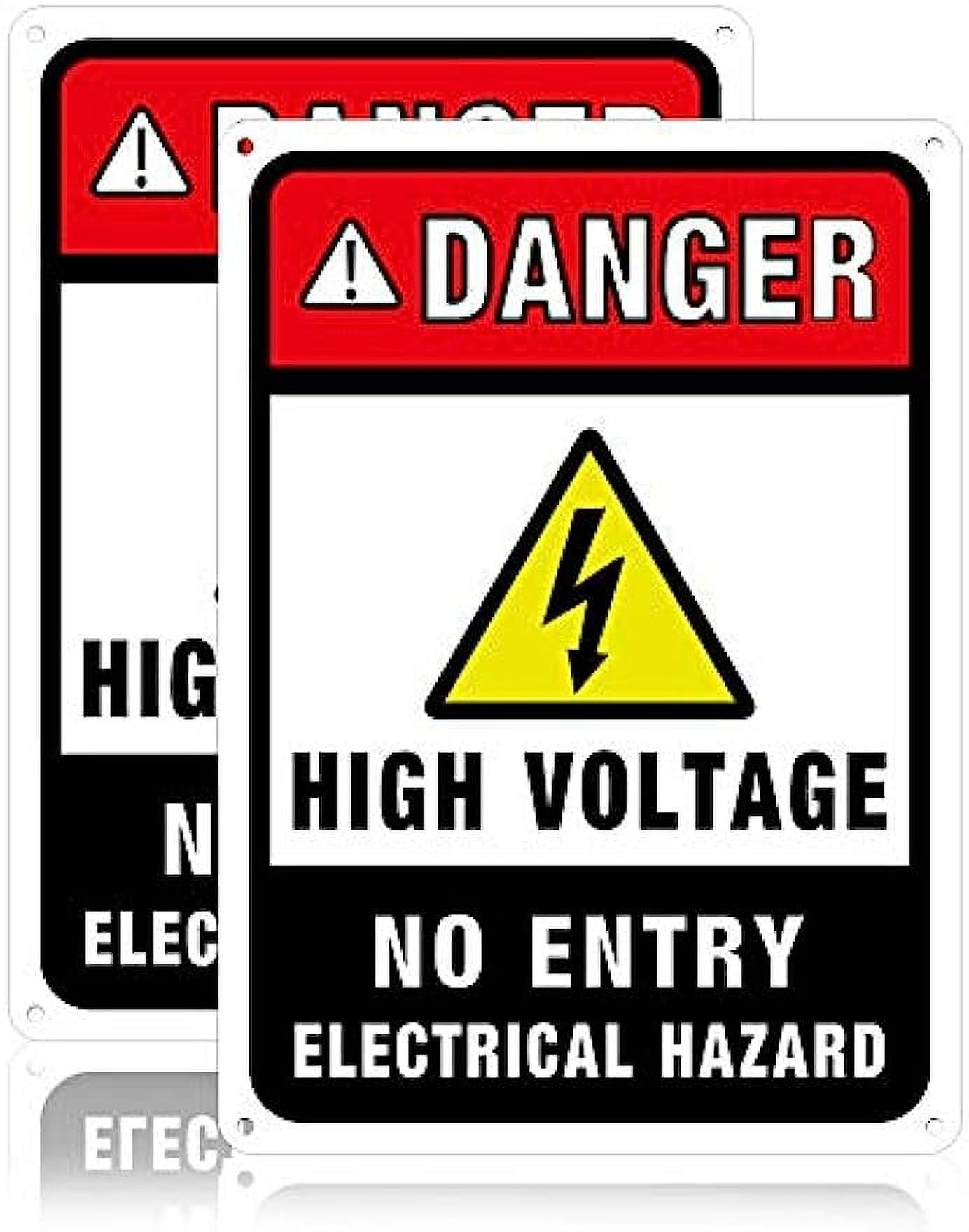 2pc 2 Pack Danger High Voltage No Entry Electrical Hazard Warning Signs ...