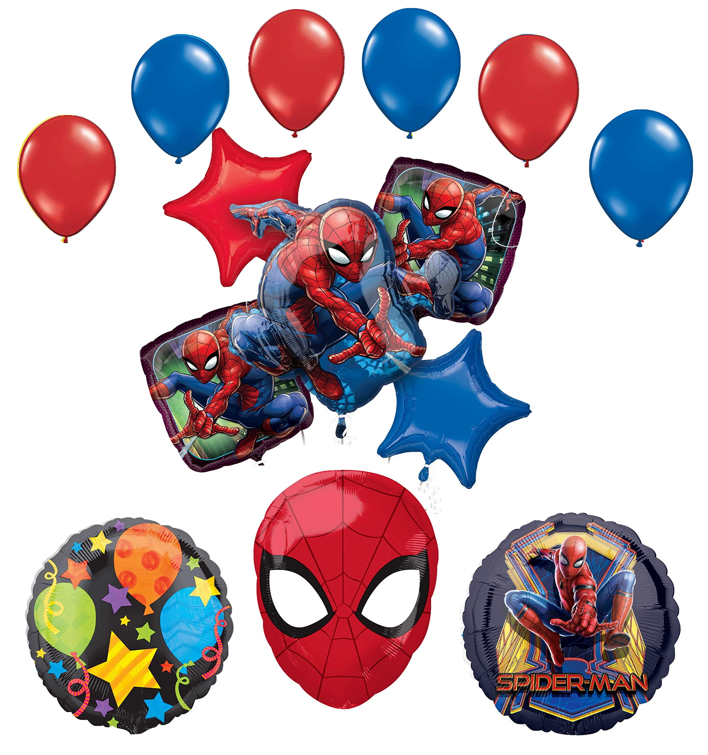Spider-Man Party Supplies Mask Birthday Balloon Bouquet Decorations ...