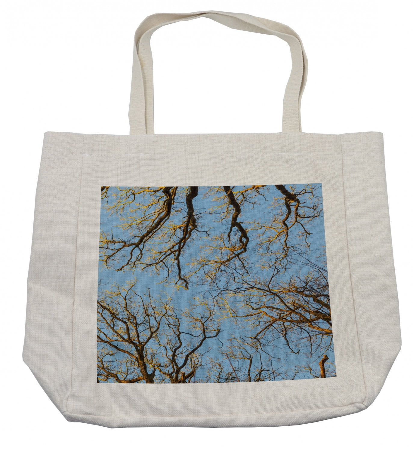 Nature Shopping Bag, Crown of Trees Under Vibrant Sky Twig Birch ...