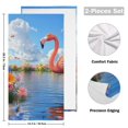2-Piece Polyester cotton Towel Set Absorbent Realistic Pink Flamingo ...