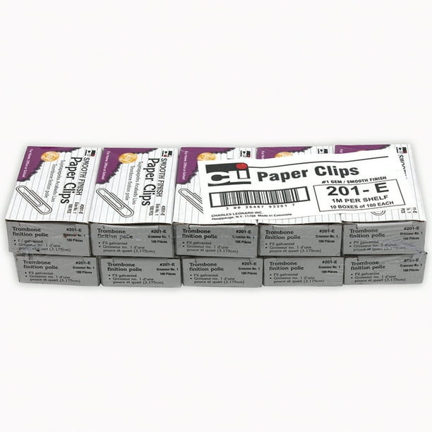 Standard Paper Clips, 100 Per Box, 10 Boxes | Bundle of 10 Sets ...