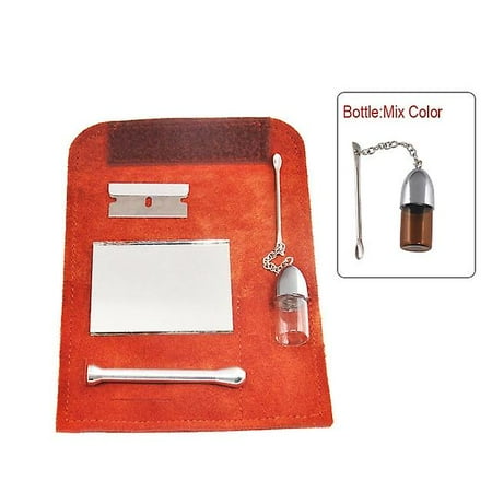 SINMI Sac à tabac en cuir véritable + Snuff Snuff Tool Sniff Straw ...
