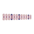 4th of July Press on Nails Independence Day Fake Nails Short Square ...