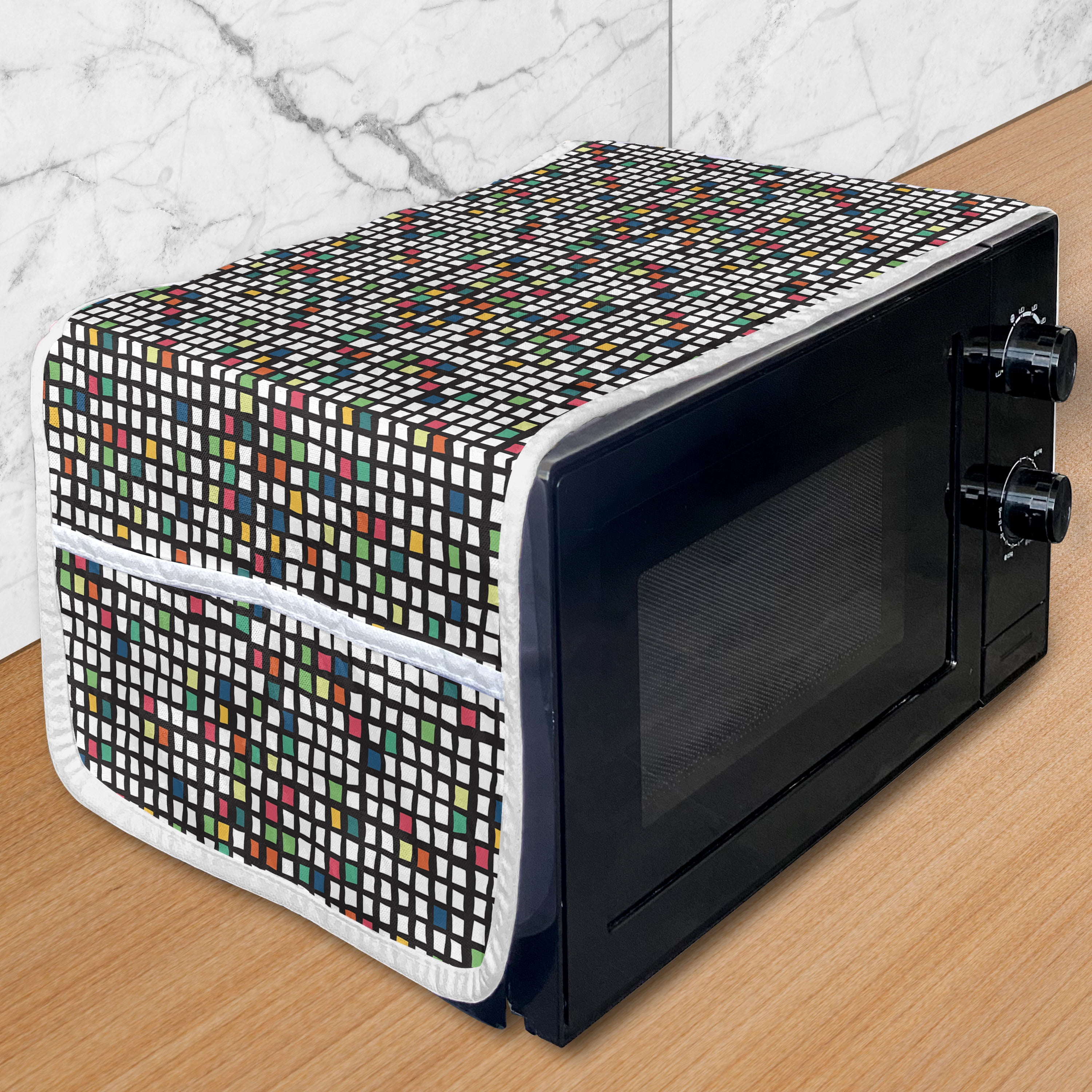 Minimalist Microwave Oven Cover, Geometric Little Cubes and Squares ...