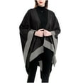 Odeerbi Women's Shawl Wraps, Fall Winter Poncho, Open Front Cardigan, Dark Gray - Walmart.com