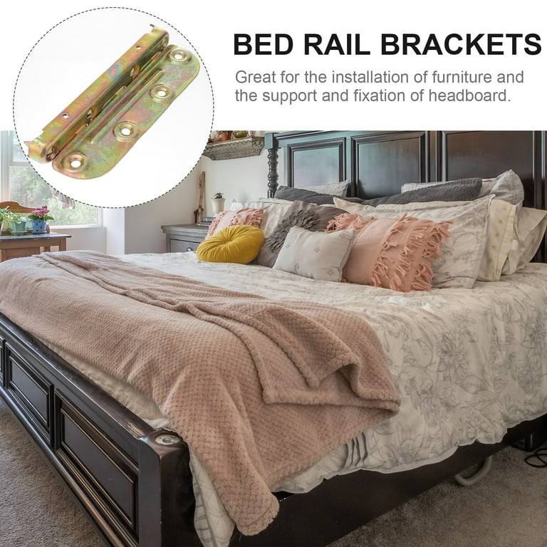 4 Sets Bed Rail Bracket Headboard Frame Hardwares Brackets Metal Holder Stand for