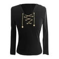Elegant Casual Long Sleeve Top with Heart Shaped Metal Chain Detail for ...