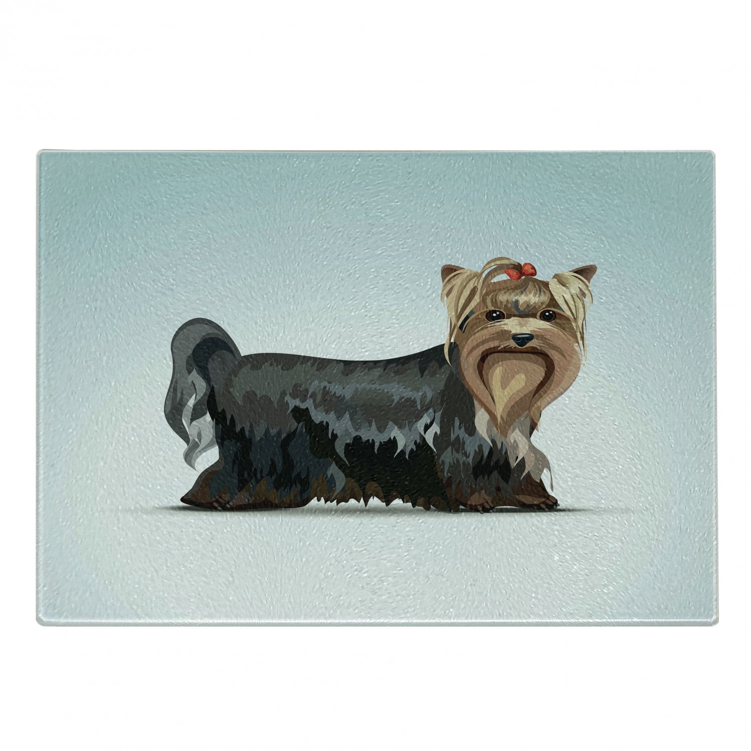 Yorkie Cutting Board, Digital Depiction of Yorkshire Terrier with a Bow ...