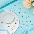 36Pcs 12 Colors Brass Pave Faceted Glass Oval Connector Charms Golden ...
