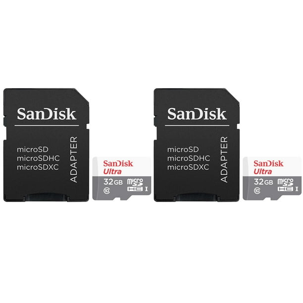 2 Packs SanDisk 32GB Ultra UHS-I microSDHC Memory Card with SD Adapter - Walmart.com