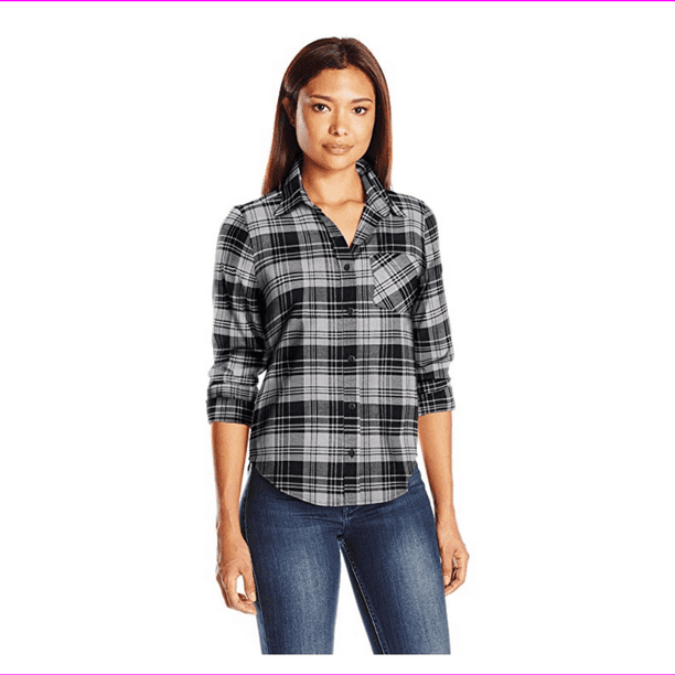 Pendleton Pendleton Womens Long Sleeve Flannel Shirt L Black Lvory