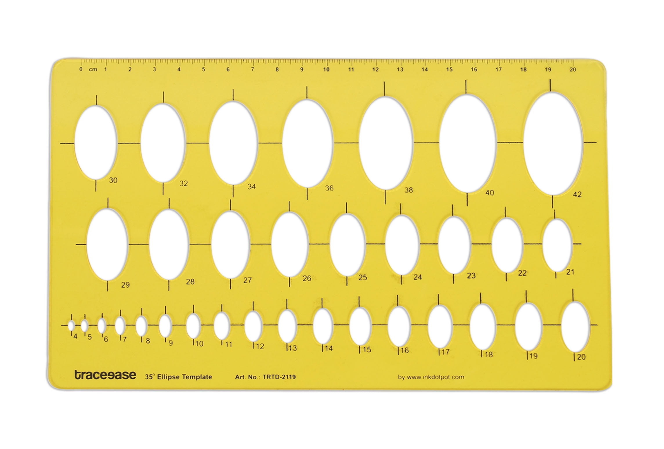 Traceease Geometric Drafting 35 Ellipse Template Drawing Stencil ...