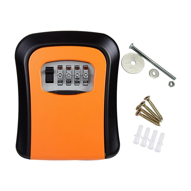 Key Lock Box 4 Digit Combination Lockbox Portable Resettable Key ...