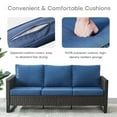 PARKWELL Outdoor 3-Seat Patio Sofa,All-Weather Wicker Rattan Couch ...