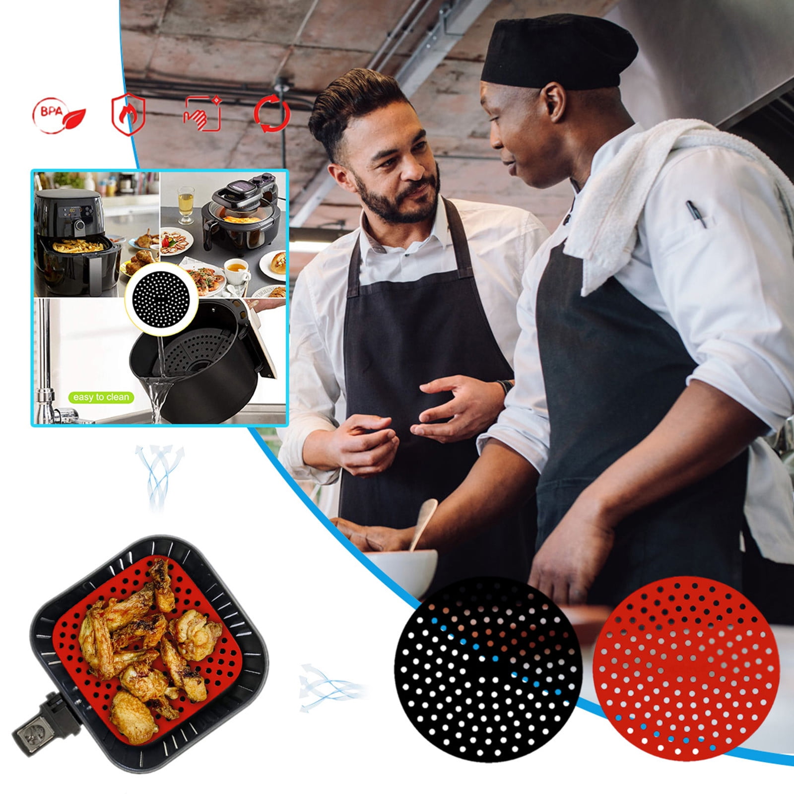 Click here for Pisexur Reusable Air Fryer Liners Stick Silicone A... prices