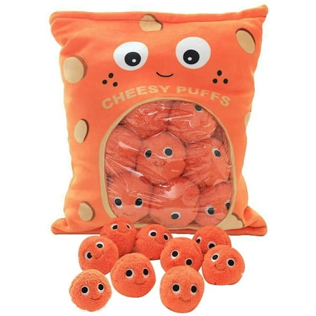 HHHC Cheesy Puffs Plush Pillow,Stuffed Toy Game Pillow with a Bag of ...