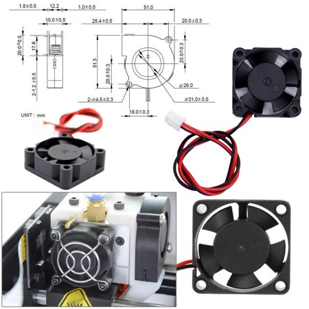 Clairlio 3D Printer 3010 30x30x10mm Cooling Fan Small DC 12V Cooler ...
