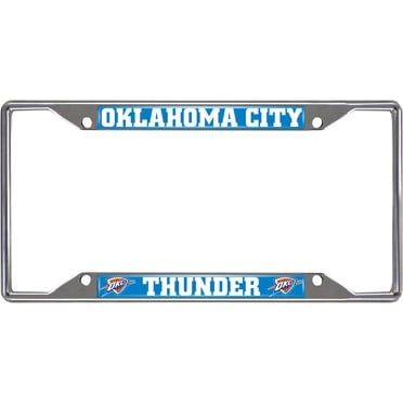 Oklahoma City Thunder Metal License Plate Frame - Orange - Walmart.com
