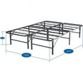 Foldable Metal Platform Bed Frame Mattress Foundation with Box Spring ...