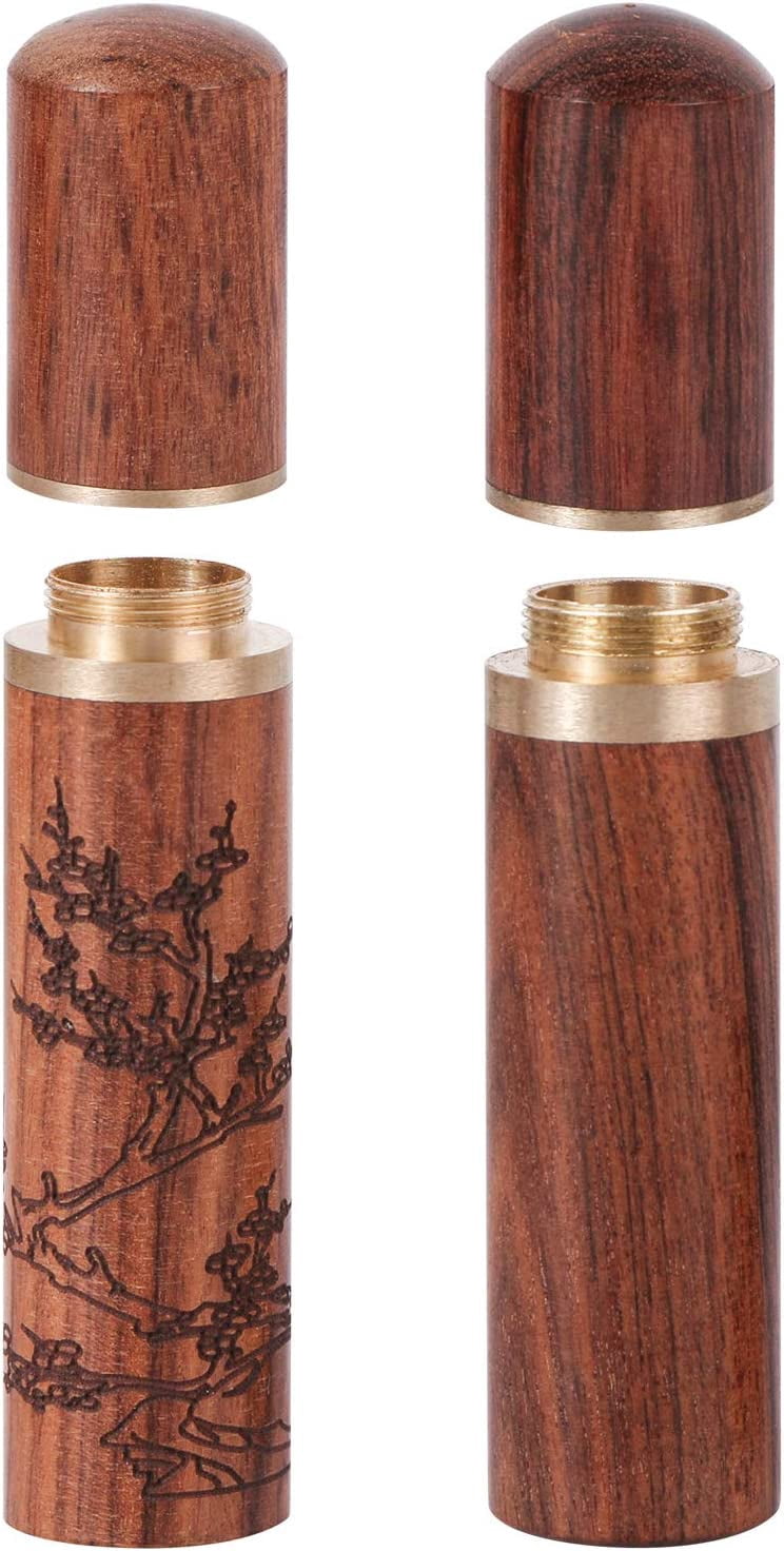 2 Pieces Wooden Needle Case Sewing Needle Tubes Toothpick Storage Box ...