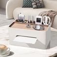 Leather Tissue Box Cover Rectangular with Storage Organizer Tray ...