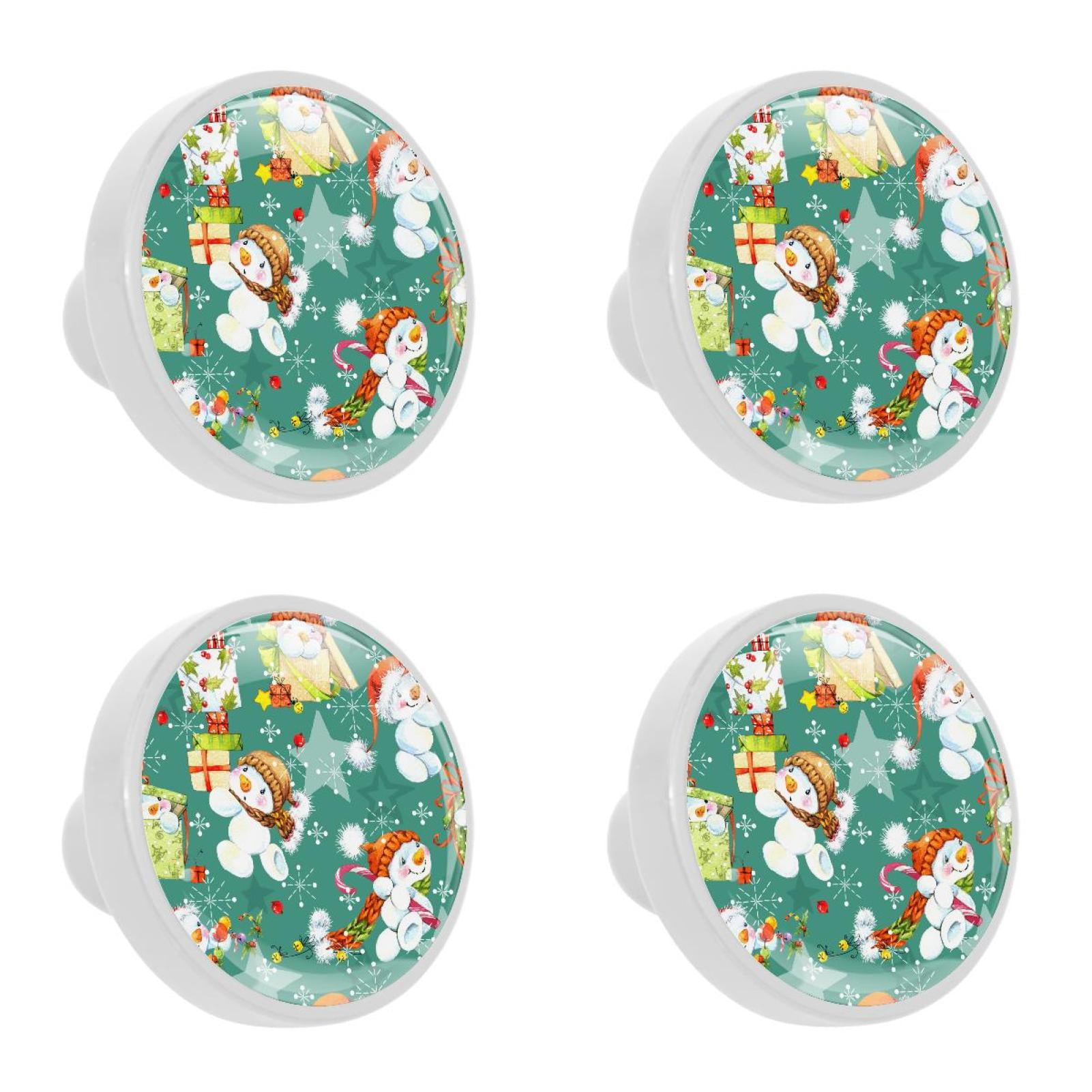 4 Pcs Cute Snowman Knobs for Kitchen Cabinet Cupboard Dresser Bookcase Drawer Pulls Handles ...