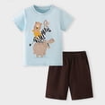 Boys Summer Short Sleeve Outfit Cute Animal Print Casual Two Piece ...