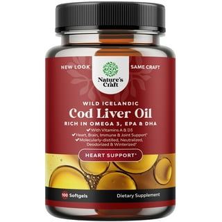 Spring Valley Cod Liver Oil plus Vitamins A & D3 Immune Health Dietary ...