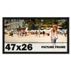 25x50 Frame Black Solid Wood Picture Frame | 0.75 Inch Moulding Width ...