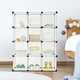 Gymax 12 Cube Storage Organizer Plastic Organizer Units w/ Steel Frame ...
