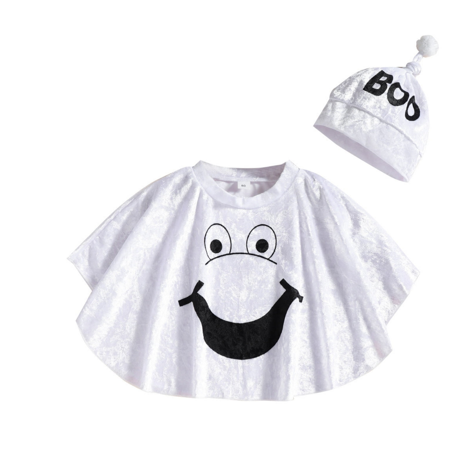 Gyratedream Halloween White Cape Ghost Face Cloak with Hat Two-Piece ...