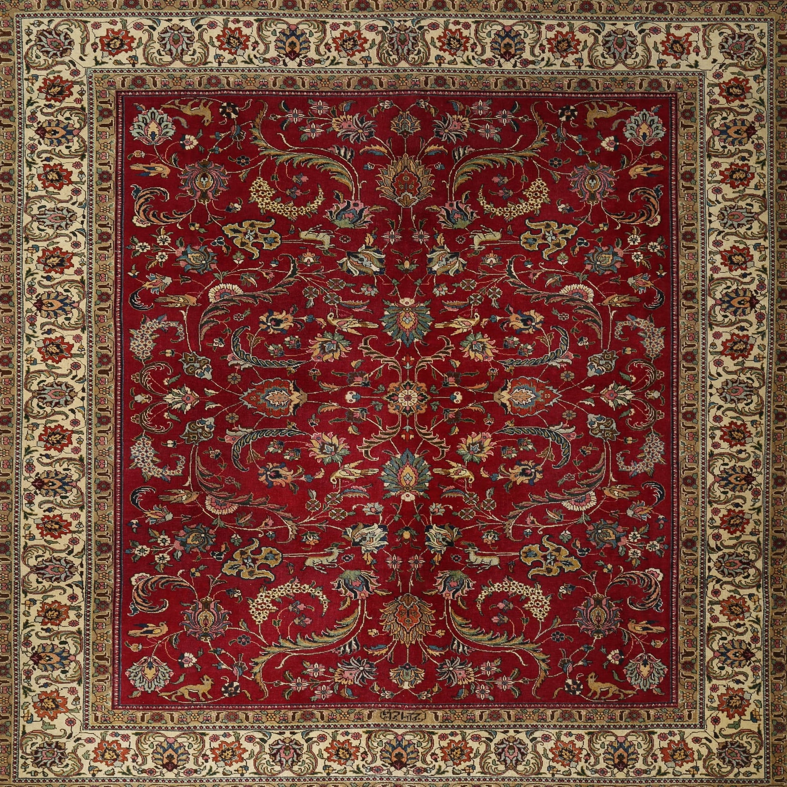 Ahgly Company Indoor Square Traditional Crimson Red Persian Area Rugs ...