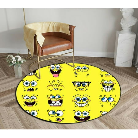 DEYOU Spongebob Round Area Rugs Diameter 3.3 x 3.3ft Floor Carpet Mat ...