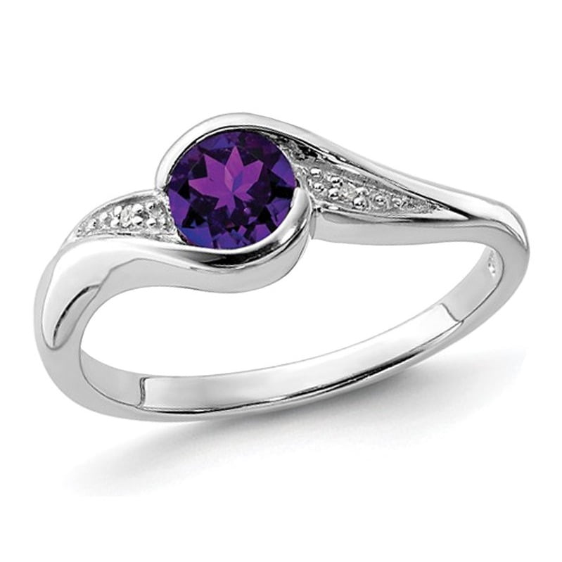 Click here for Gem And Harmony 1/3 Carat (Ctw) Amethyst Ring In S... prices