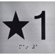 Star 1 (Star 1ST) Elevator Jamb Plate Sign with Braille and Raised ...