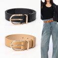 3. Soft Faux Leather Dress Belt with Unique Buckle Design - Multiple ...