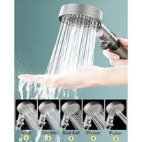 High Pressure Shower Head | 5 Mode Filtered Handheld | Built-In Power ...
