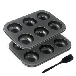 HONGBAKE 2 Pack Nonstick Donut Baking Pans 6 Cavity Deepened Doughnut Tray Mini Bagel Mold Bronze Gold Walmart