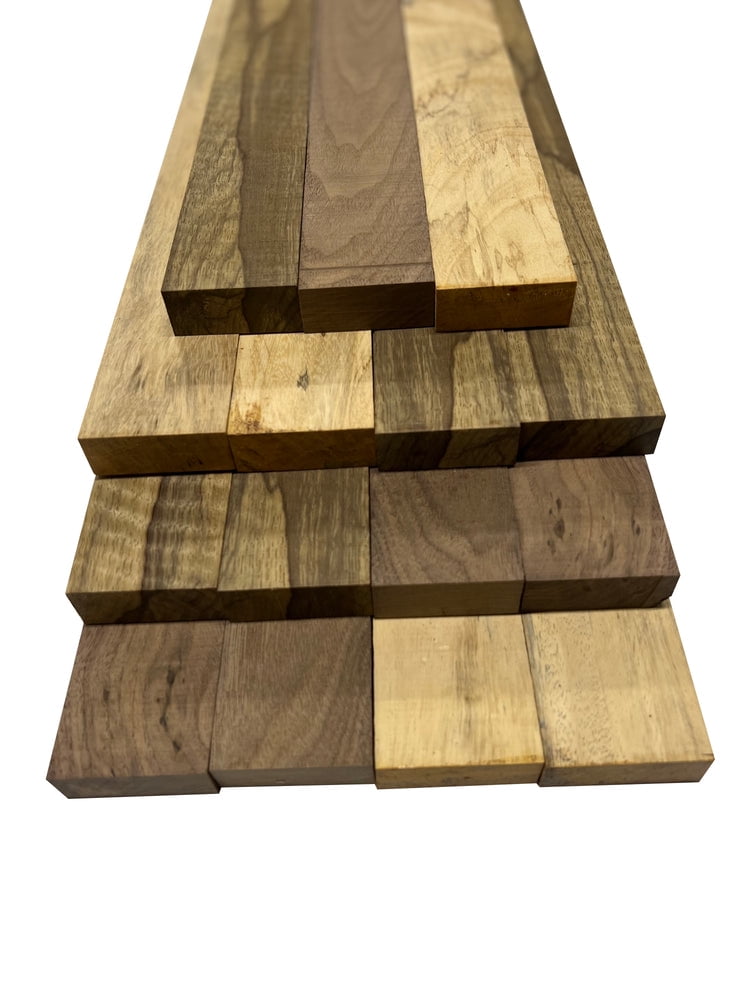Lumber Board Combo 3/4" x 2" (15 Piece) - Black Walnut, Spalted ...