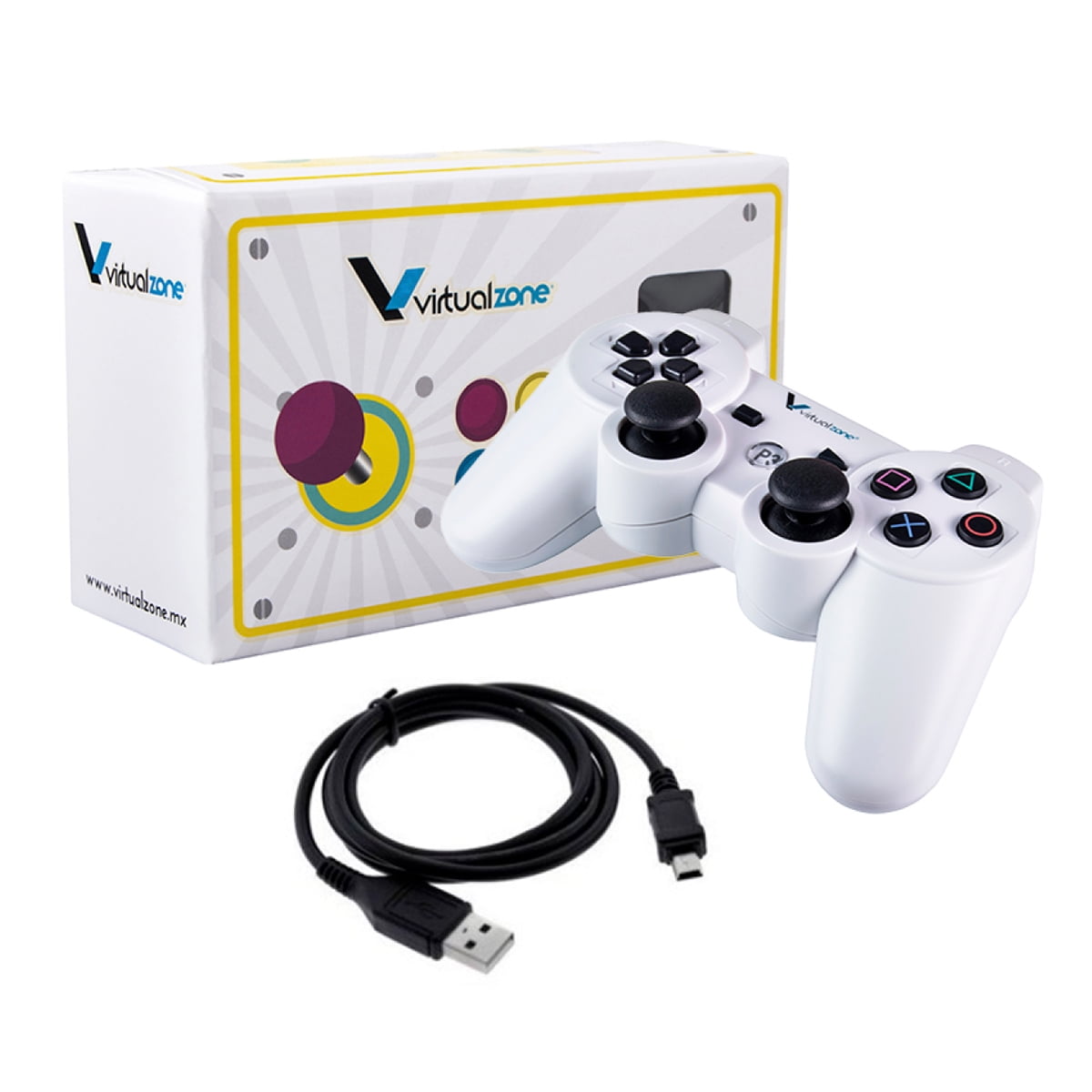 Control Inalámbrico Virtual Zone compatible Con PS3 Blanco Gamepad ...