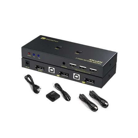 Cable Matters USB 3.0 KVM Switch DisplayPort 1.4 for 2 Computers with ...