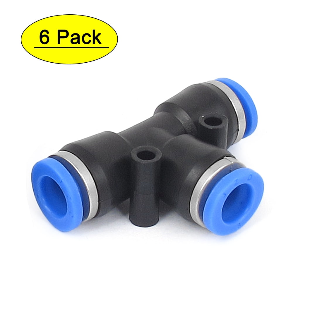 6pcs 8mm to 8mm 3 Ways T Joint Connectors Air Pipe Tube Quick Fittings ...