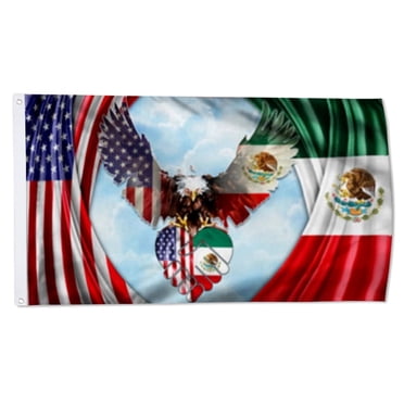 Mexico USA Mexican American Friendship Flags Polyester 3x5 FT banner ...