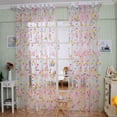 Semi Sheer Curtains Set of 2, Sheer Curtain Scarf Drapes Rod Pocket ...